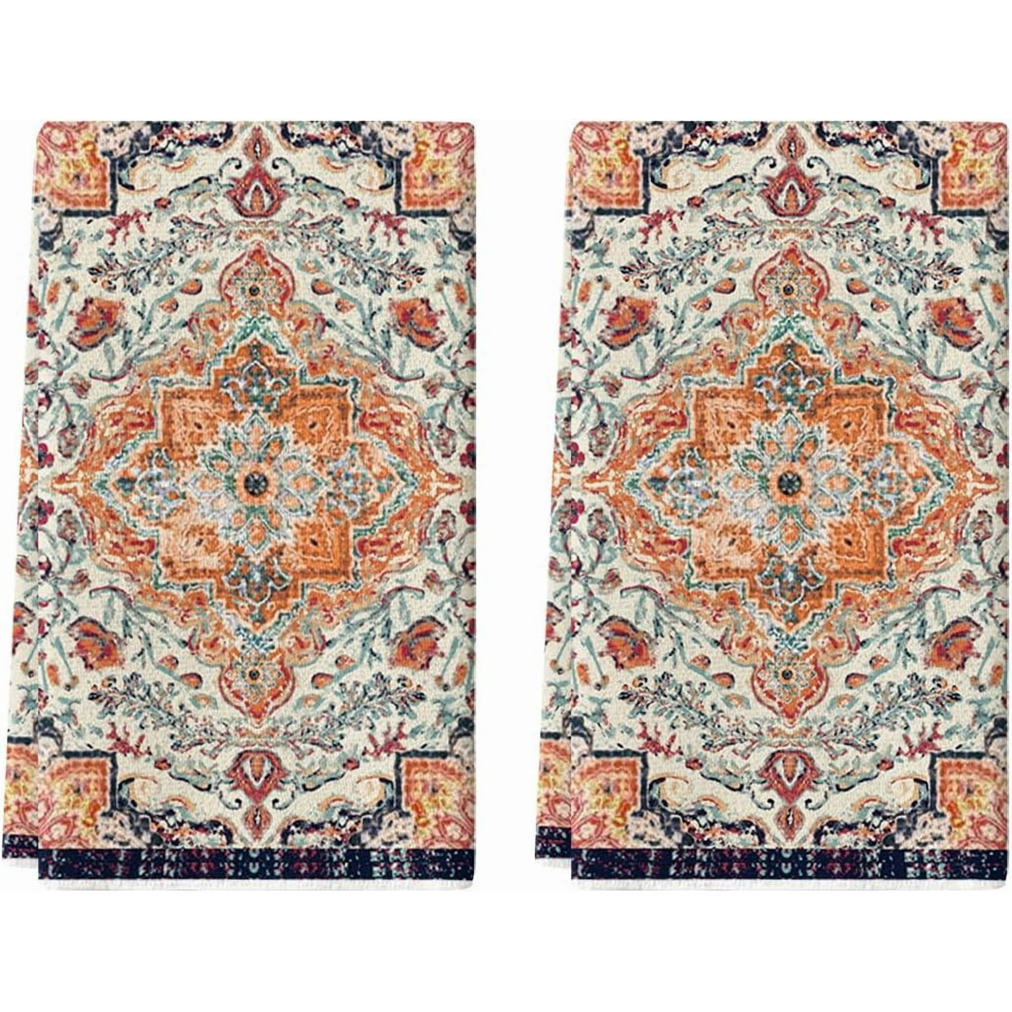 Click here for Lrrf Orange Flowers Bohemia Boho Kitchen Towels Di... prices