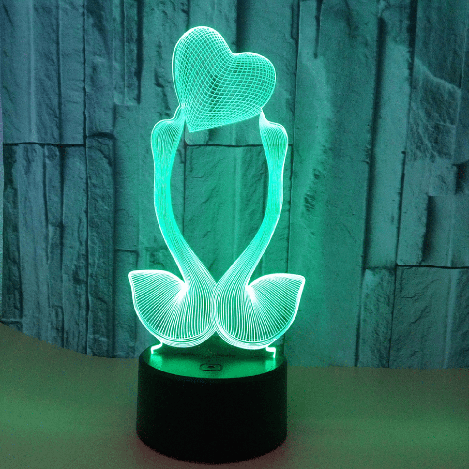 YSITIAN Optical Illusion 3D Love Swan Night Light 16 Colors Changing ...