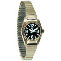 Womens Low Vision Watch- Black Face w-Exp Band - Walmart.com