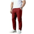 DPTALR George Men's Solid Color Elastic Waist Casual Full-Length Pants ...