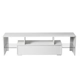 TV Stand with Remote Control LED Light Belt, Wood TV Cabinet ...