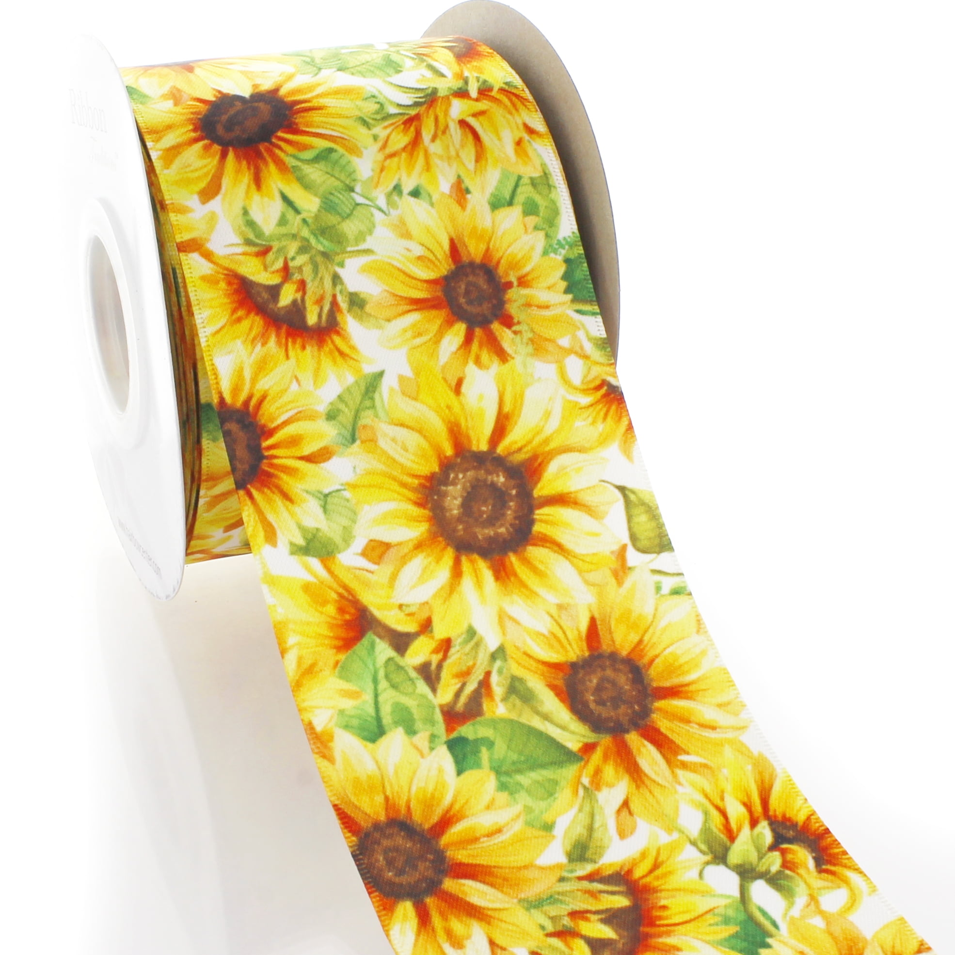 3" Sunkissed Sunflowers Satin Ribbon 100 Yards - Walmart.com