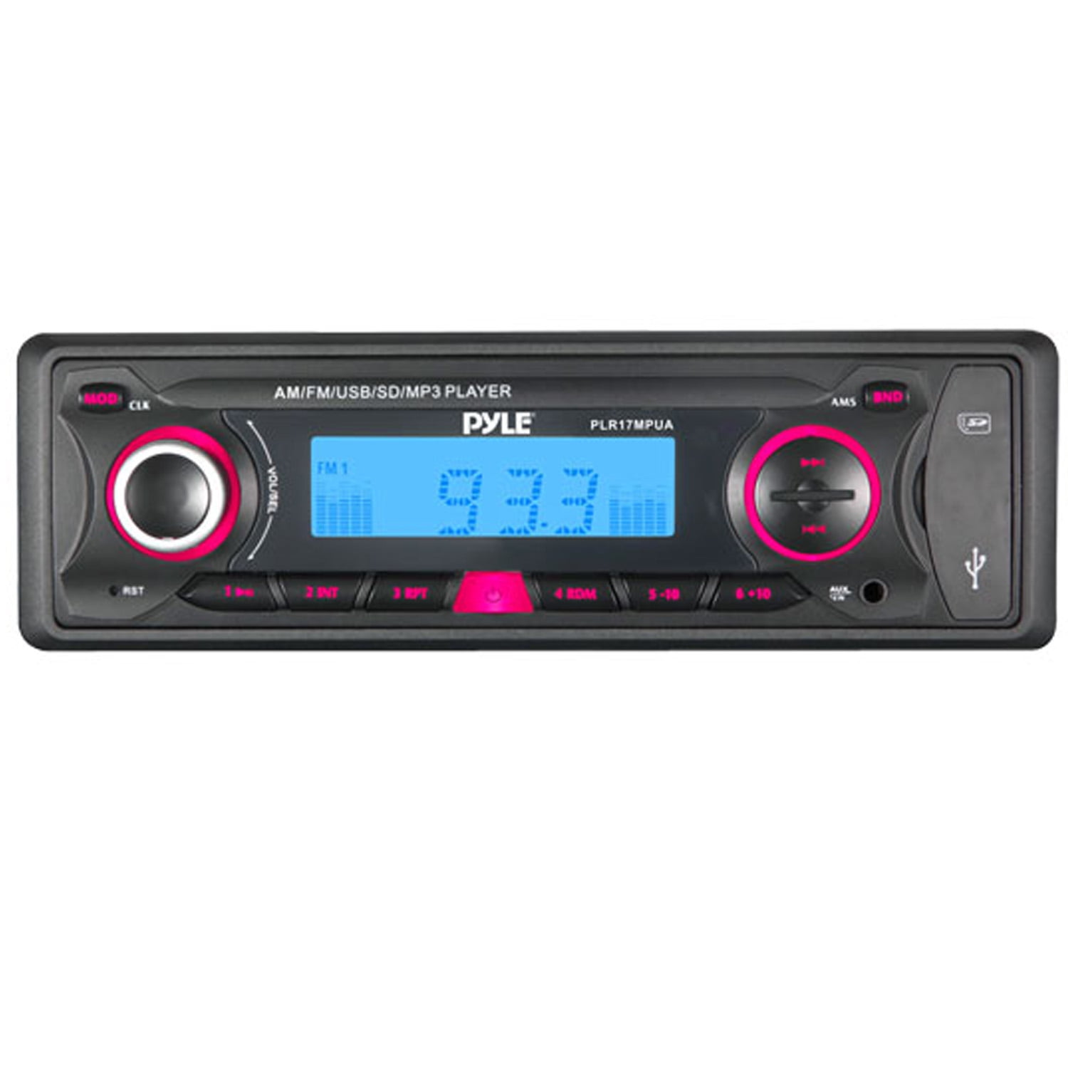 Pyle - PLR17MPUA - In-Dash AM/FM-MPX Receiver MP3 Playback w/ USB/SD ...