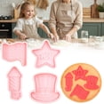 4Th Of July Cookie Cutter 2.56"x2.54" with Plunger Stamps 3D Hat ...