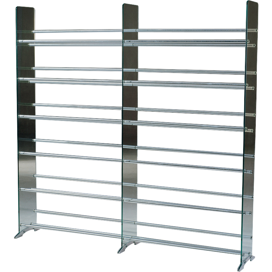 TransDeco Clear Tempered Glass Multimedia Storage Rack - Walmart.com
