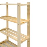 4 Shelf Slatted Storage Unit Natural | Furniture Dash - Walmart.com