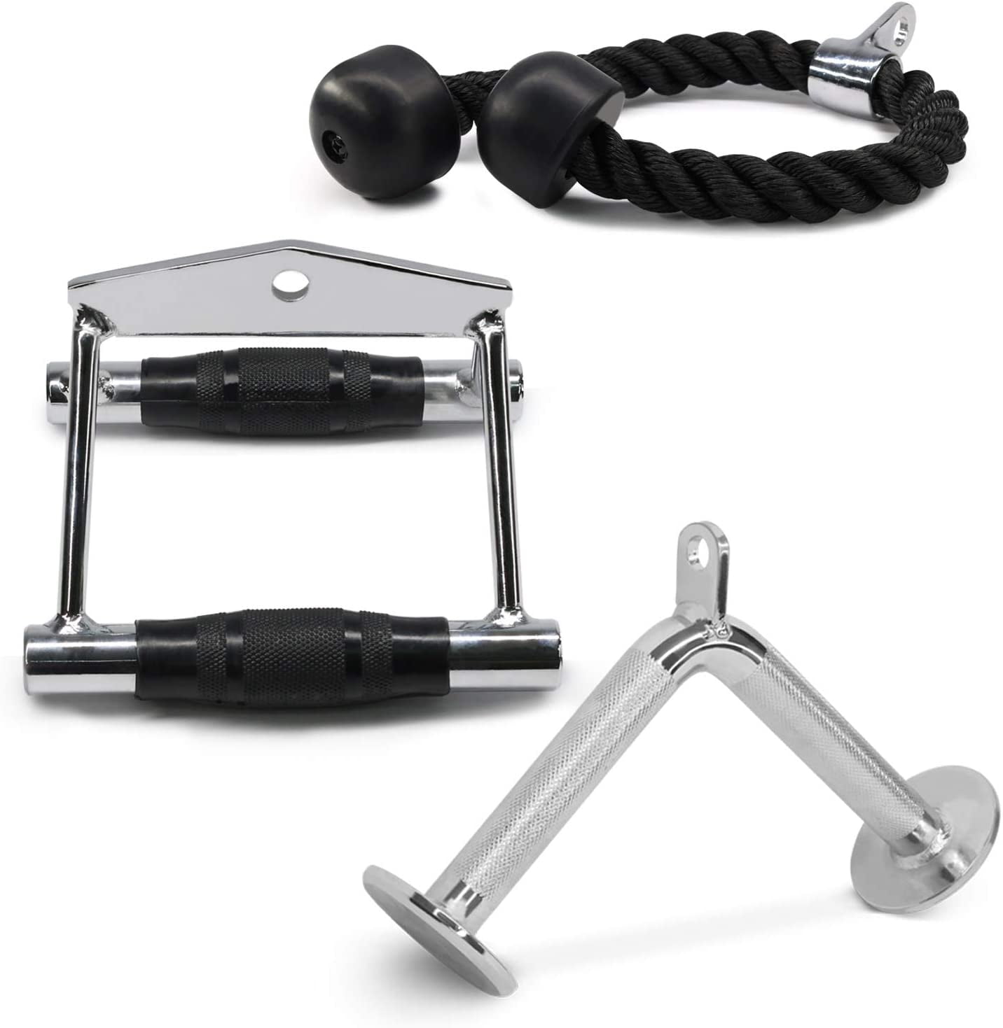 Yes4All Double D Handle + Tricep Rope + V-shaped Bar Cable Attachment ...