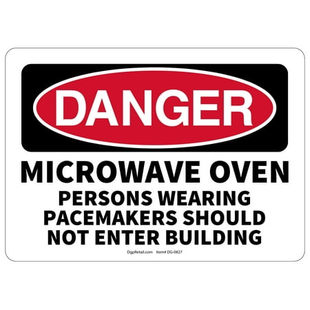 OSHA DANGER SAFETY SIGN MICROWAVE OVEN PERSONS WEARING PACEMAKERS ...