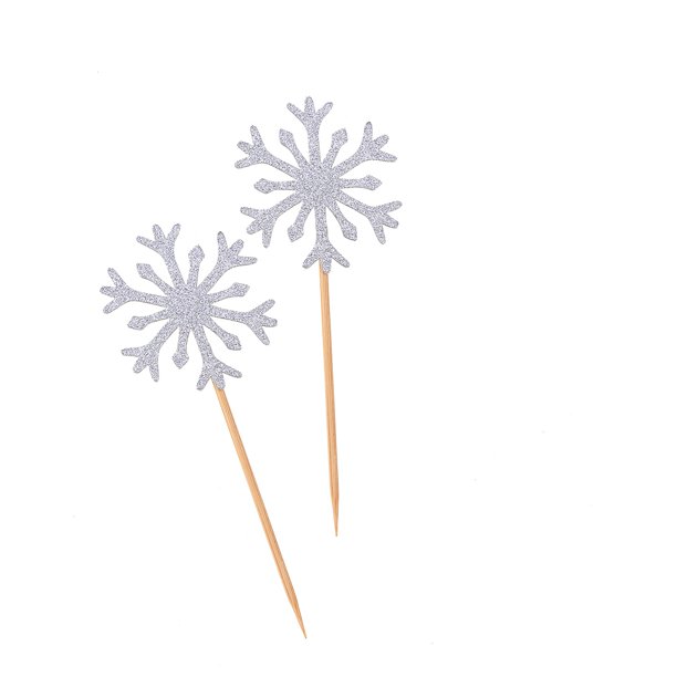 10pcs Snowflake Cupcak Topper Christmas Cupcake Picks Sign for Happy ...