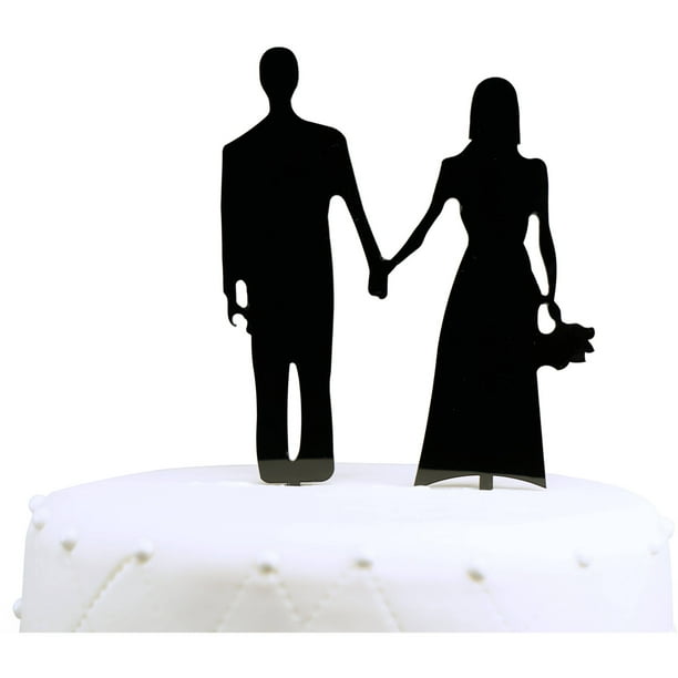 Unik Occasions Wedding Couple Silhouette Acrylic Cake Topper - Walmart.com