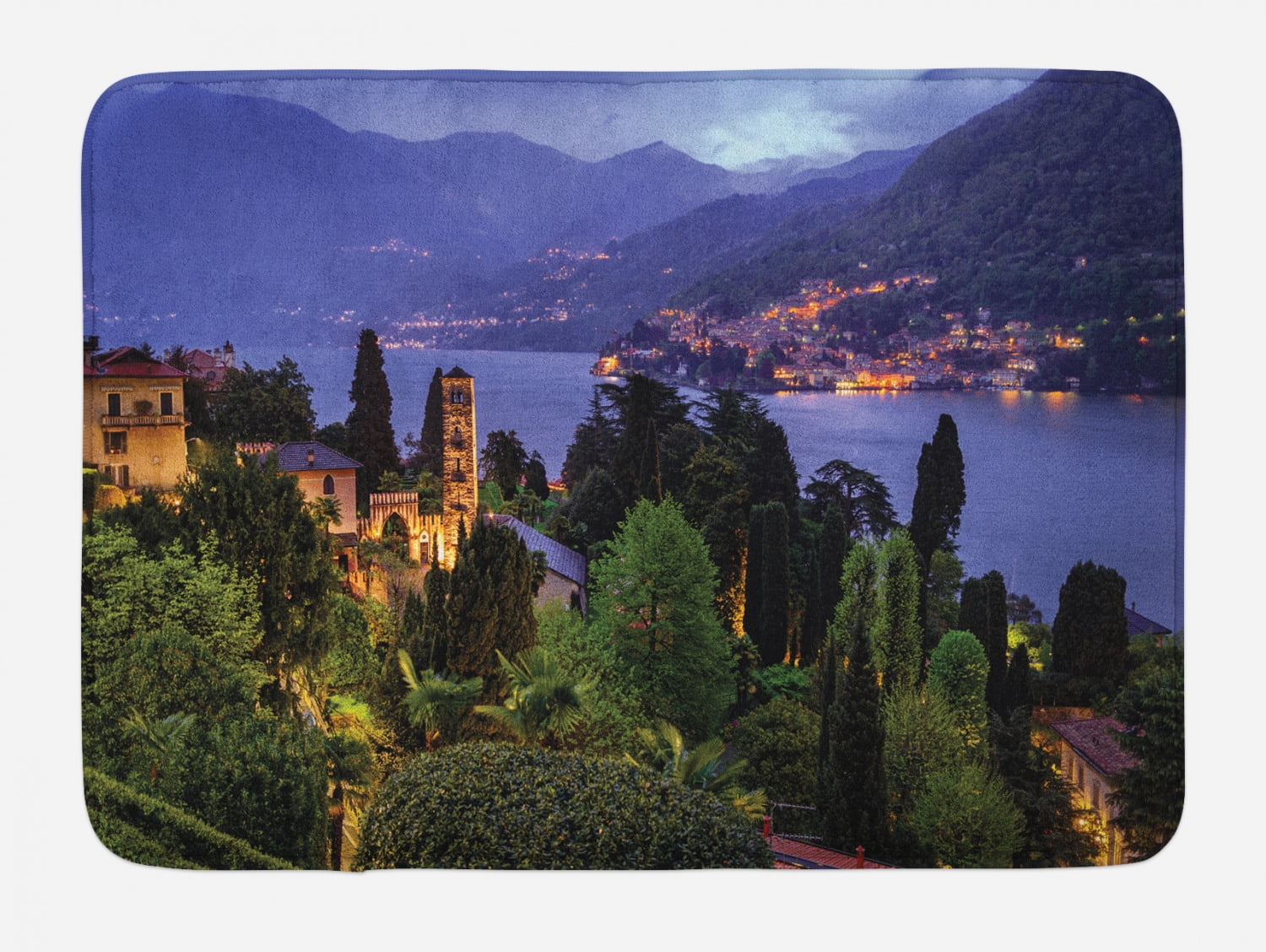 Italian Bath Mat, Lago Di Camo Lake Famous Coastal Village with Aerial ...