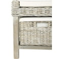 SAFAVIEH Kobutsu Coastal Mango Wood Storage Bench, White - Walmart.com