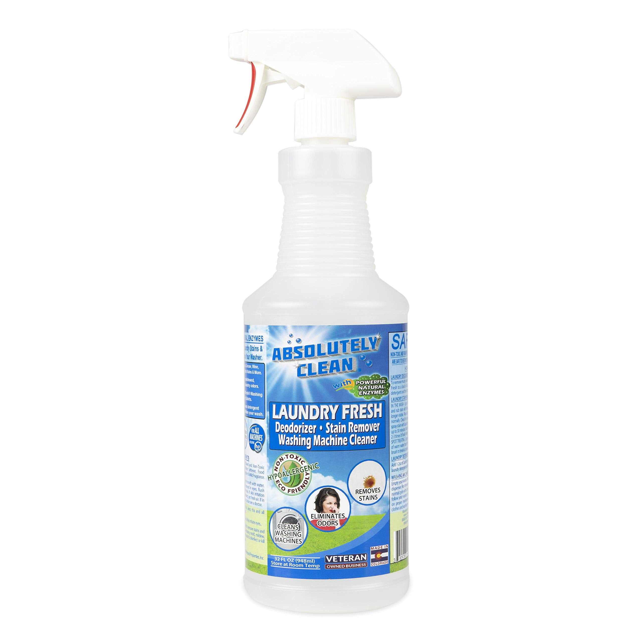 Absolutely Clean Amazing Laundry Stain and Odor Remover, Naturally ...