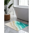 Abstract Beach Soft Diatomaceous Earth Mat, Teal Green Beige Ombre ...