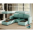 Linsy Home Modular Convertible Sleeper Sofa Bed with Storage Ottomans ...