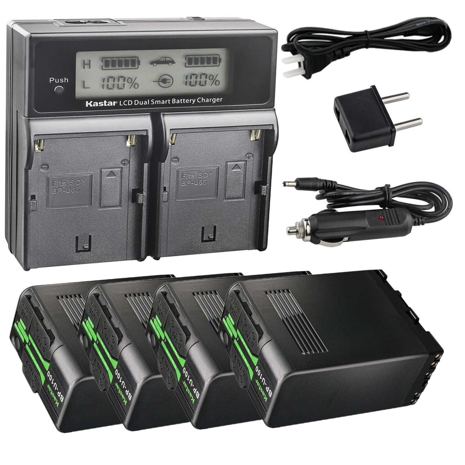Kastar 4-Pack BP-U100 Battery and AC LCD Dual Fast Charger Compatible ...