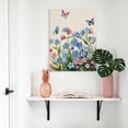 Blue Pink Flower Canvas Wall Art for Living Room, Watercolor Spring ...