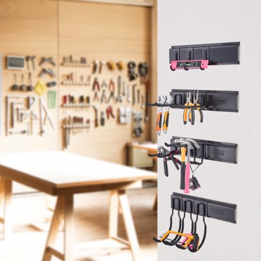 ZIKOPOMI Heavy-Duty Metal Garage Tool Organizer with 6 Hooks, Wall ...