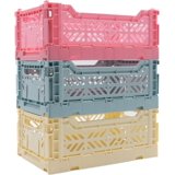 Collapsible Storage Box, Foldable Crate Organizer Bin with Handle ...