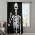 Halloween Funny Skull Semi Sheer Curtains Drapes for Living Room ...