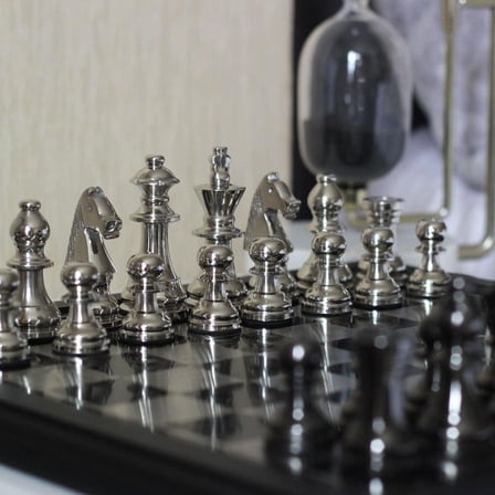 Medieval Times King Arthur Camelot Chess Set with 14 1/2"" Mosaic Color ...
