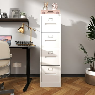 5 Drawer File Cabinet with Lock, 18" D Metal Vertical Filing Cabinets ...