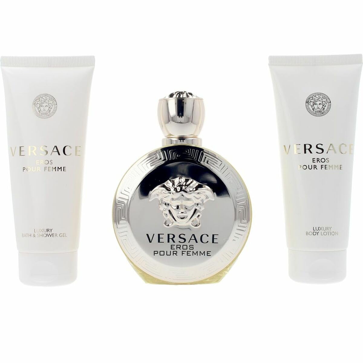 Perfume Versace Eros EDP para mujer, 100 ml, con loción corporal y gel ...