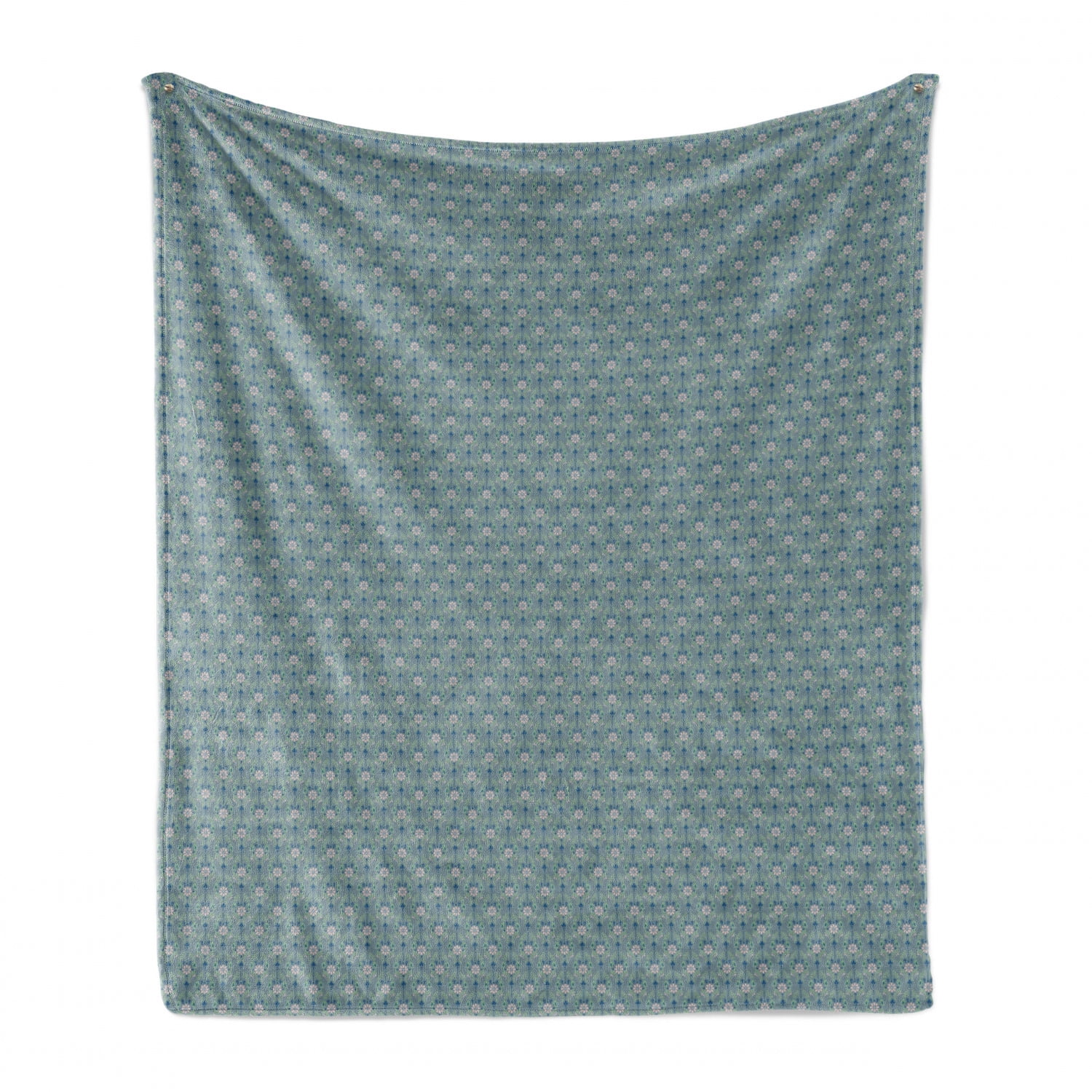 Dusty Blue Soft Flannel Fleece Throw Blanket, Damask Inspired Orient ...