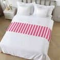 Bed Runner Pink Stripes Bedding Scarves Soft Decorative Bed Flag Modern ...