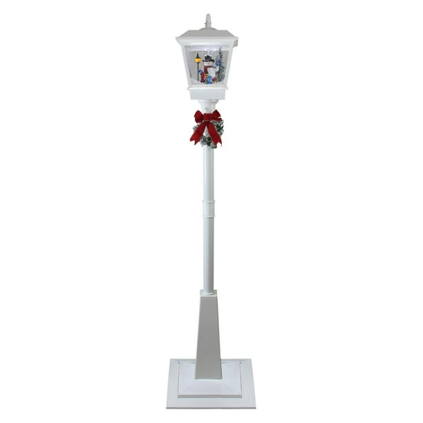 70.75" White Lighted Musical Snowman Vertical Snowing Christmas Street ...