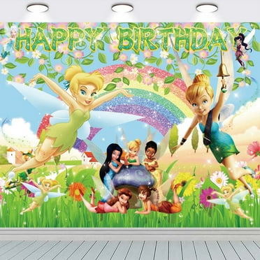 Tinkerbell Princess Backdrop Banner Party Supplies Post Birthday ...