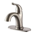 KRAUS Arcus Single Hole Single-Handle Bathroom Faucet in Satin Nickel ...
