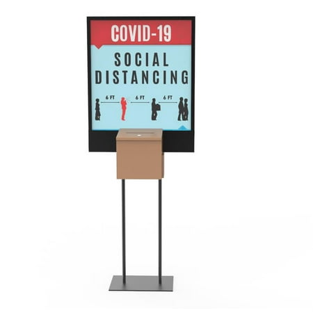 FixtureDisplays® Poster Stand Social Distancing Signage with Donation ...