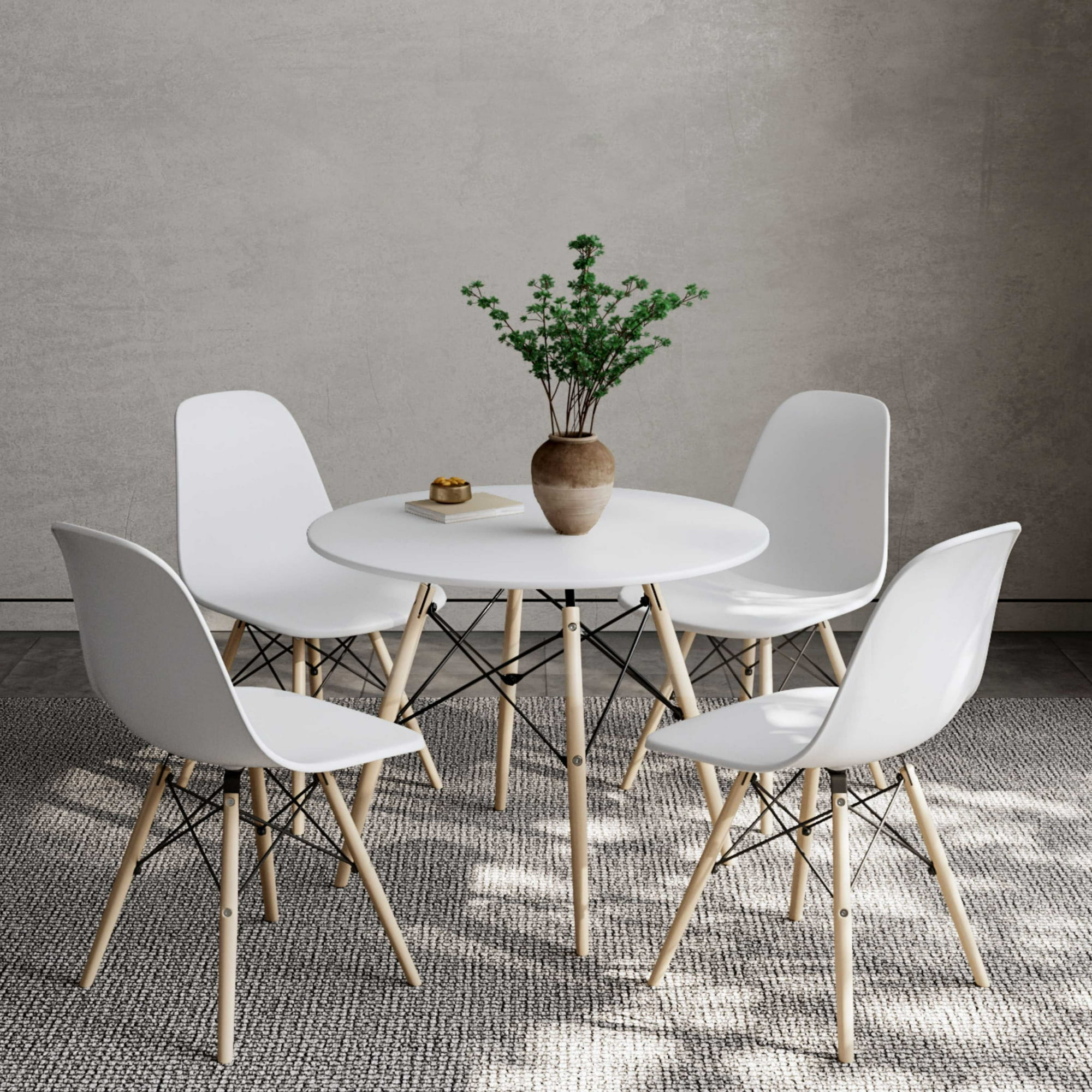 Click here for Aykah Modern White Dining Table Set For 4  Featuri... prices