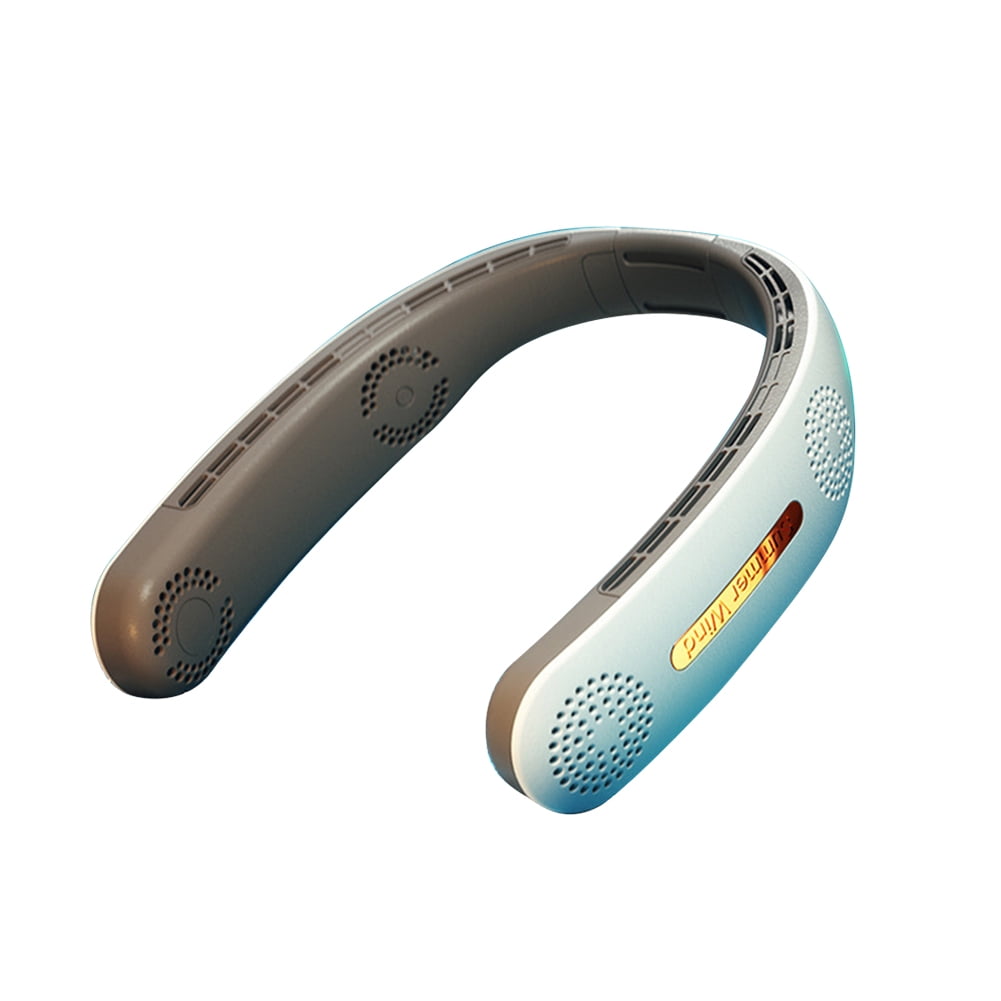 HZEWLS USB Hanging Neck Fan 2400mAh Bladeless Electric Neck Fan 3-speed ...