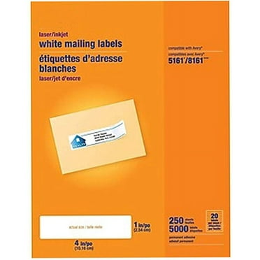 Universal Laser Printer Permanent Labels, 1 x 4, White, 100 Sheets ...