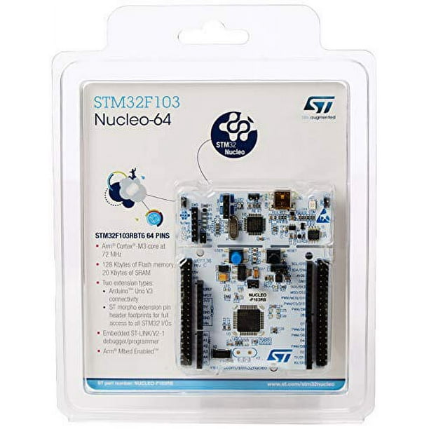 STM32 Nucleo-64 Development Board with STM32F103RB MCU, Supports Arduino and ST Morpho ...