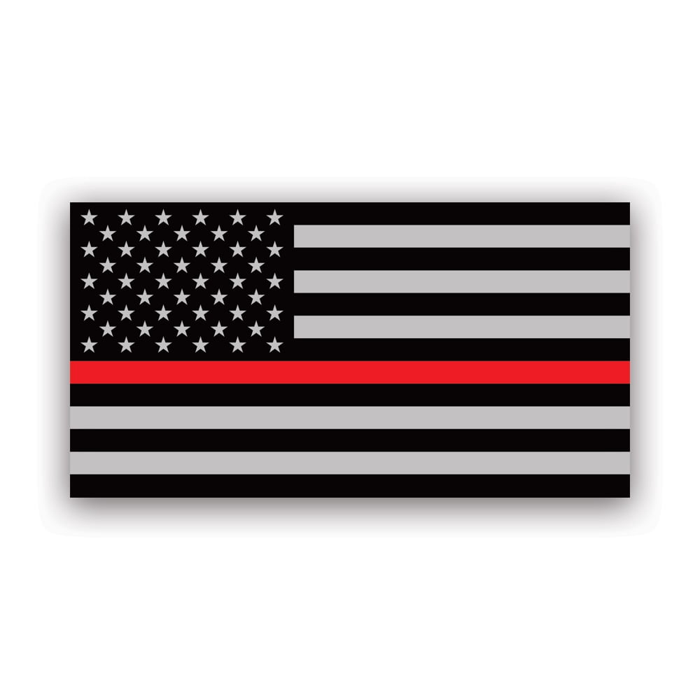 Thin Red Line Subdued American Flag Sticker Decal - Self Adhesive Vinyl ...