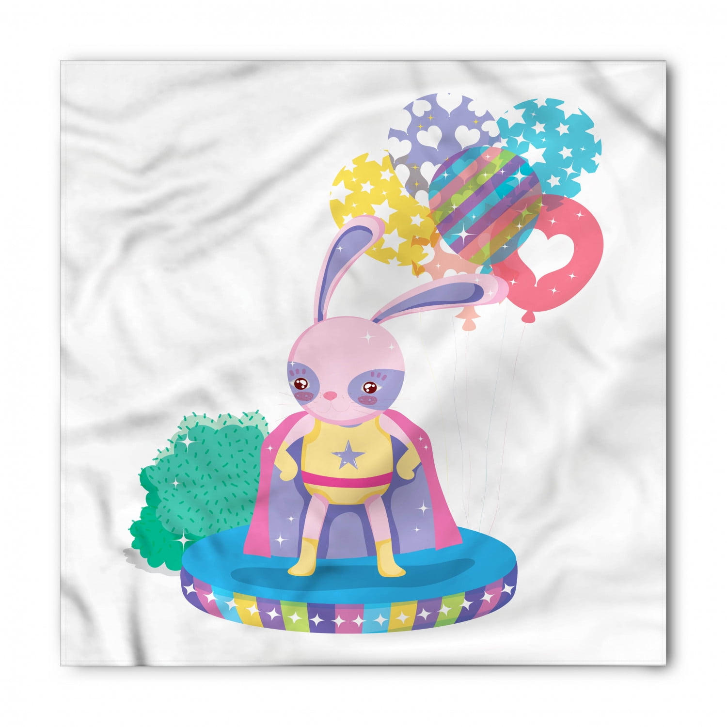 Cartoon Bandana, Rabbit in Hero Costume, Unisex Head and Neck Tie, by ...