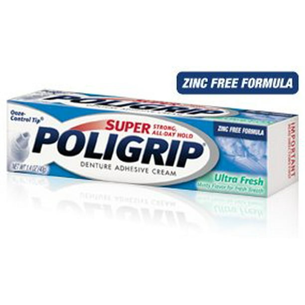 Super Poligrip Ultra Fresh Denture Adhesive Cream-2.4 oz - Walmart.com