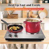 Cusimax Small Counter Stove, 1800W Dual Burner, Modern Stainless ...