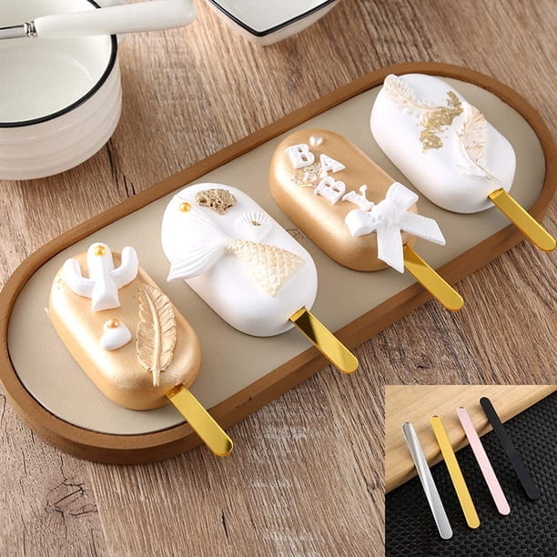 ZMLEVE 10/100pcs Popsicle Stick, Reusable Acrylic Stickers for Ice ...