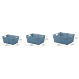 Whitmor Plastic Rattique® Storage Tote Baskets - Set of 3 - Berry Blue ...