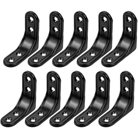 SICED Right Angle Shaped Bracket, 10 Pieces Right Angle Bracket, Black ...