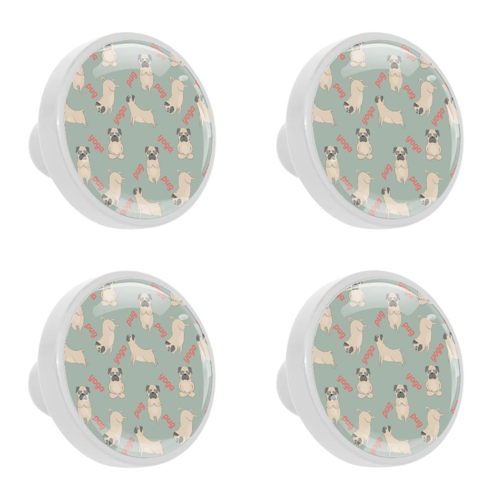 4 Pcs Yog Pug Dog Knobs for Kitchen Cabinet Cupboard Dresser Bookcase ...