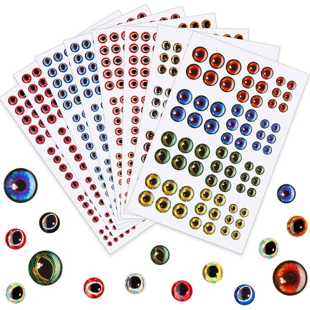1242 Pieces 3D 4D Fishing Eyes Oval Fishing Lure Eyes Realistic Fishing ...