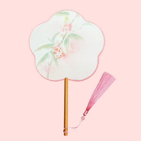 YUANOU Round Fan Han Suit Fan Translucent Long Handle Ancient Dance Fan ...