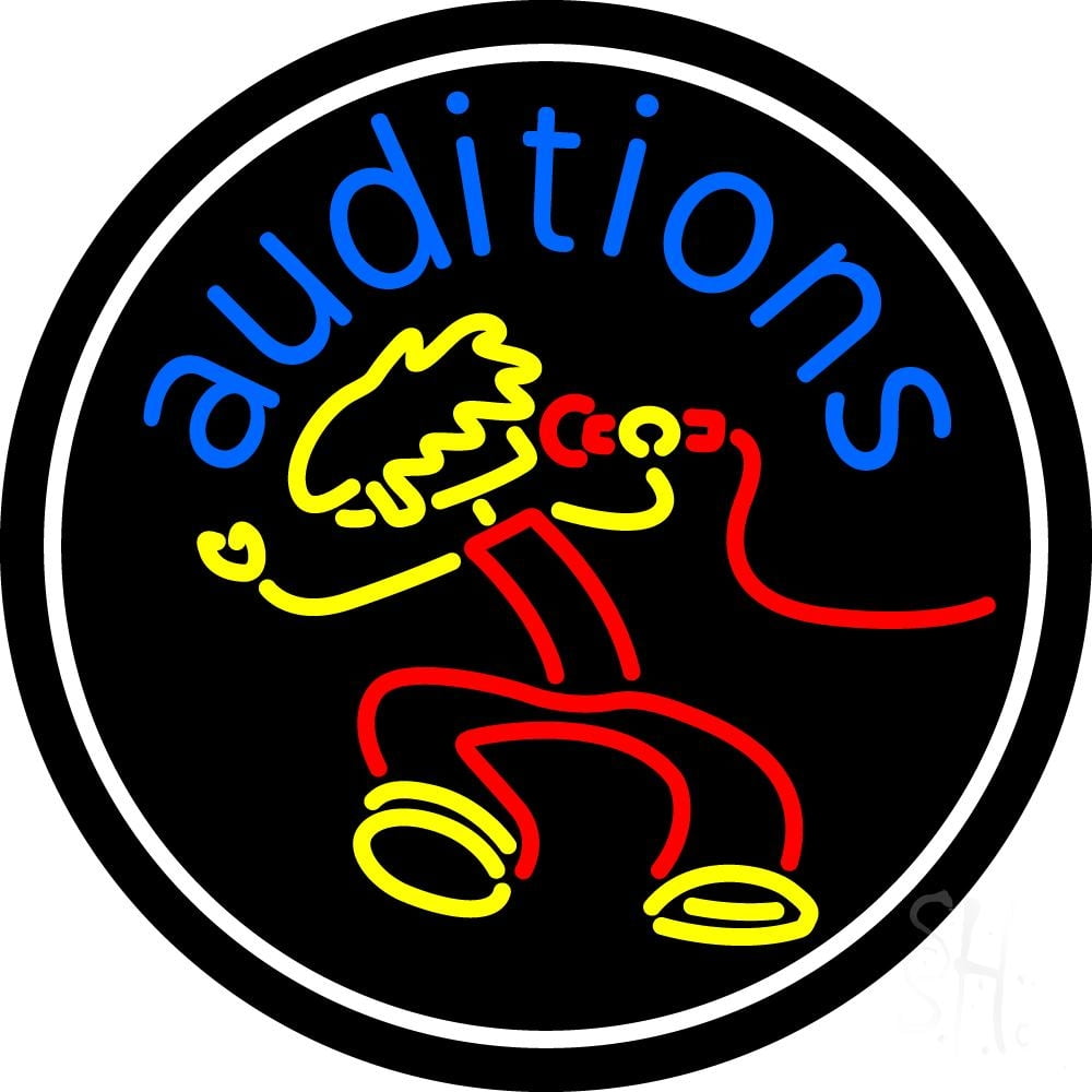 Blue Audition White Border LED Neon Sign 26" Tall x 26" Wide - inches ...