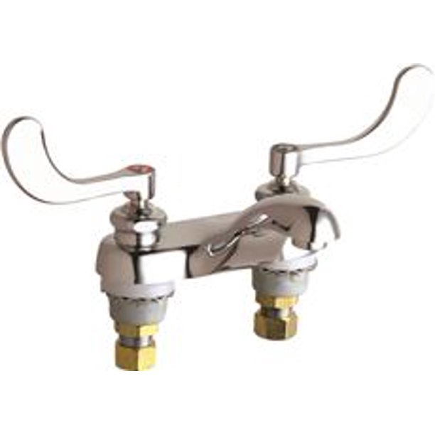 Chicago Sink Faucet, Deck Mounted 4 In. Fixed Center 2.2 Gpm Wrist ...