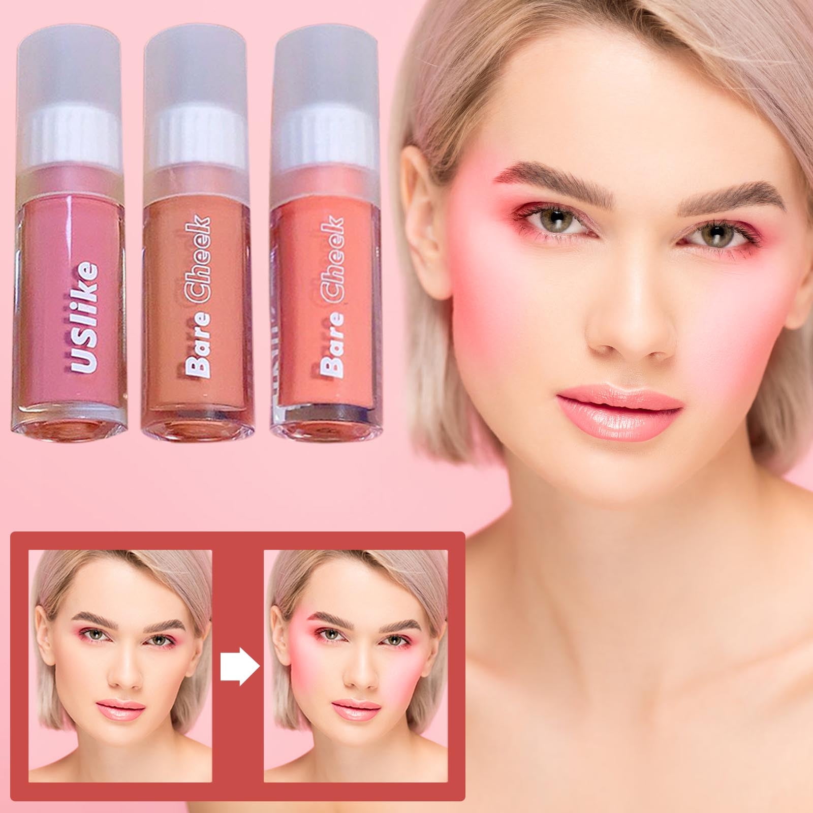 Ganfancp Colorete Líquido Color Colorete Líquido Natural Rouge Polvo ...